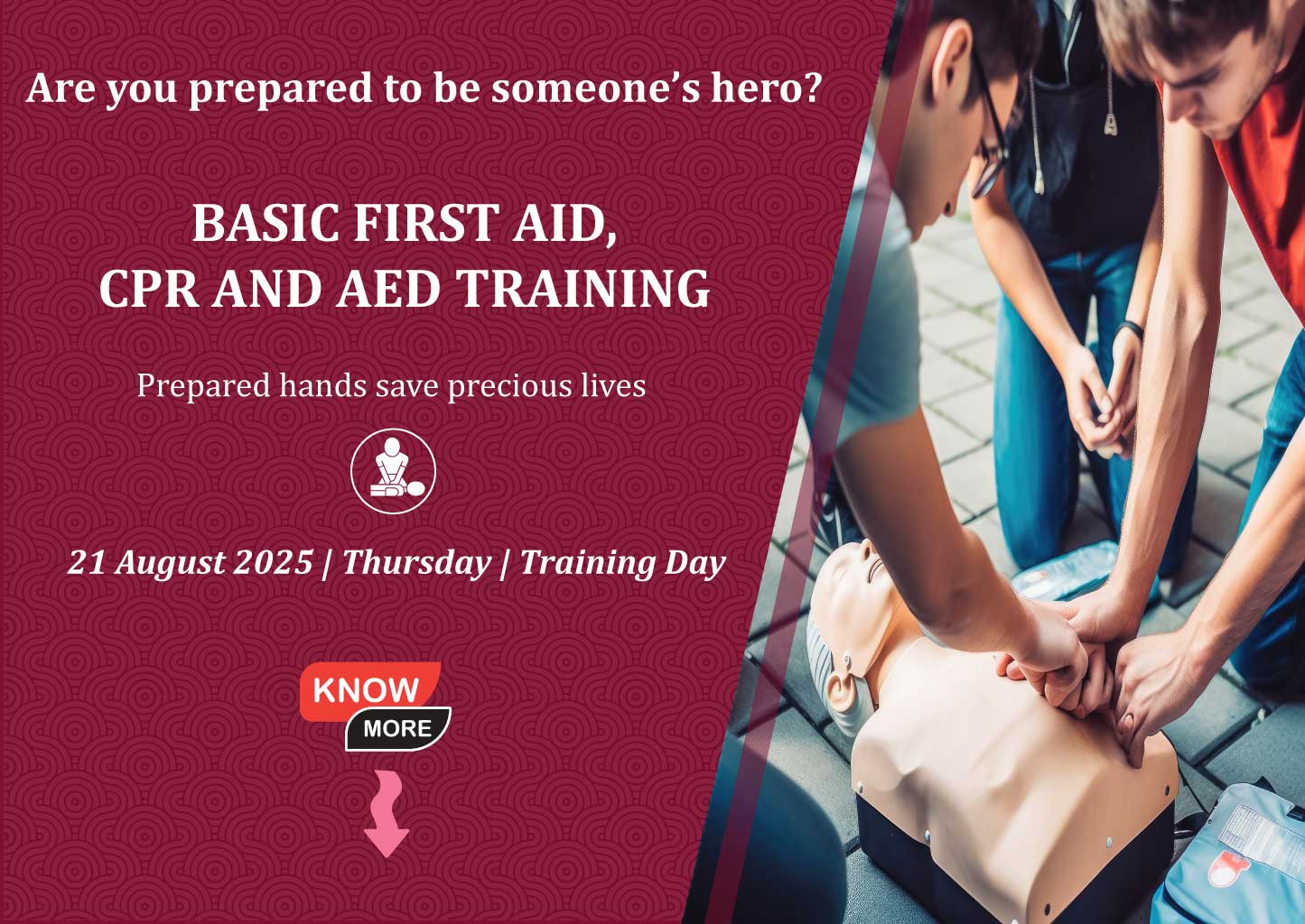 Basic First Aid, CPR & AED - Date:21/8/25 | Time Circle Academy